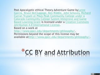 Post apocalyptic ethical theory adventure game | PPT