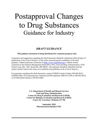 post approval changes-ds.pdf | Pharmaceutical Industry | Industries
