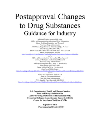 post approval changes-ds.pdf | Pharmaceutical Industry | Industries