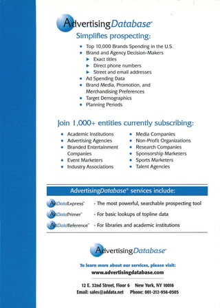 Advertising Database: What We Do | PDF