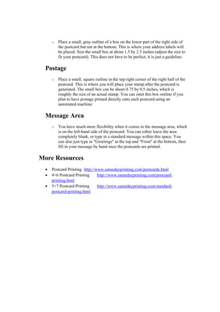 Postcard design guidelines | PDF