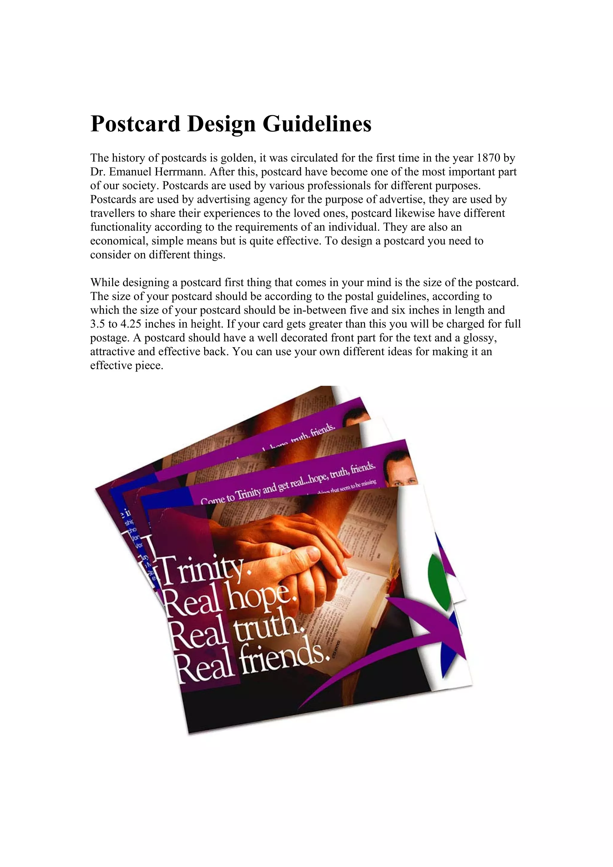 Postcard design guidelines | PDF