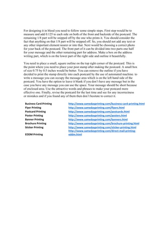 Postcard design guidelines | PDF | Stamps and Coins | Collecting