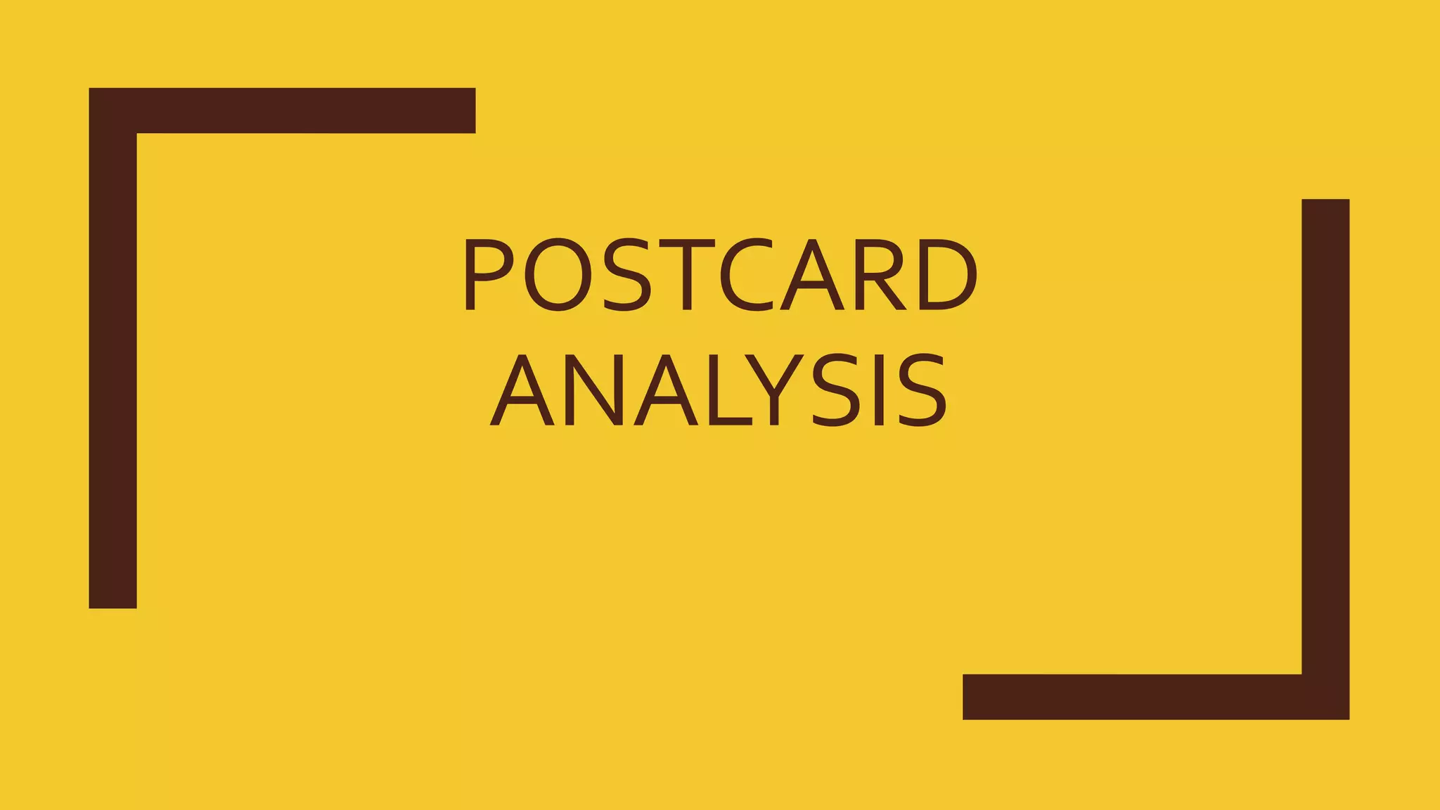 Postcard analysis | PPTX | Television | Entertainment