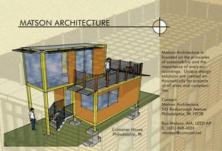 Matson Architecture Flyer | PDF