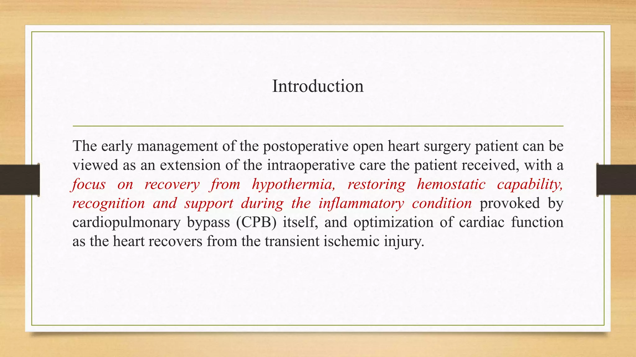 Post cardiac surgery monitoring & follow up | PPT