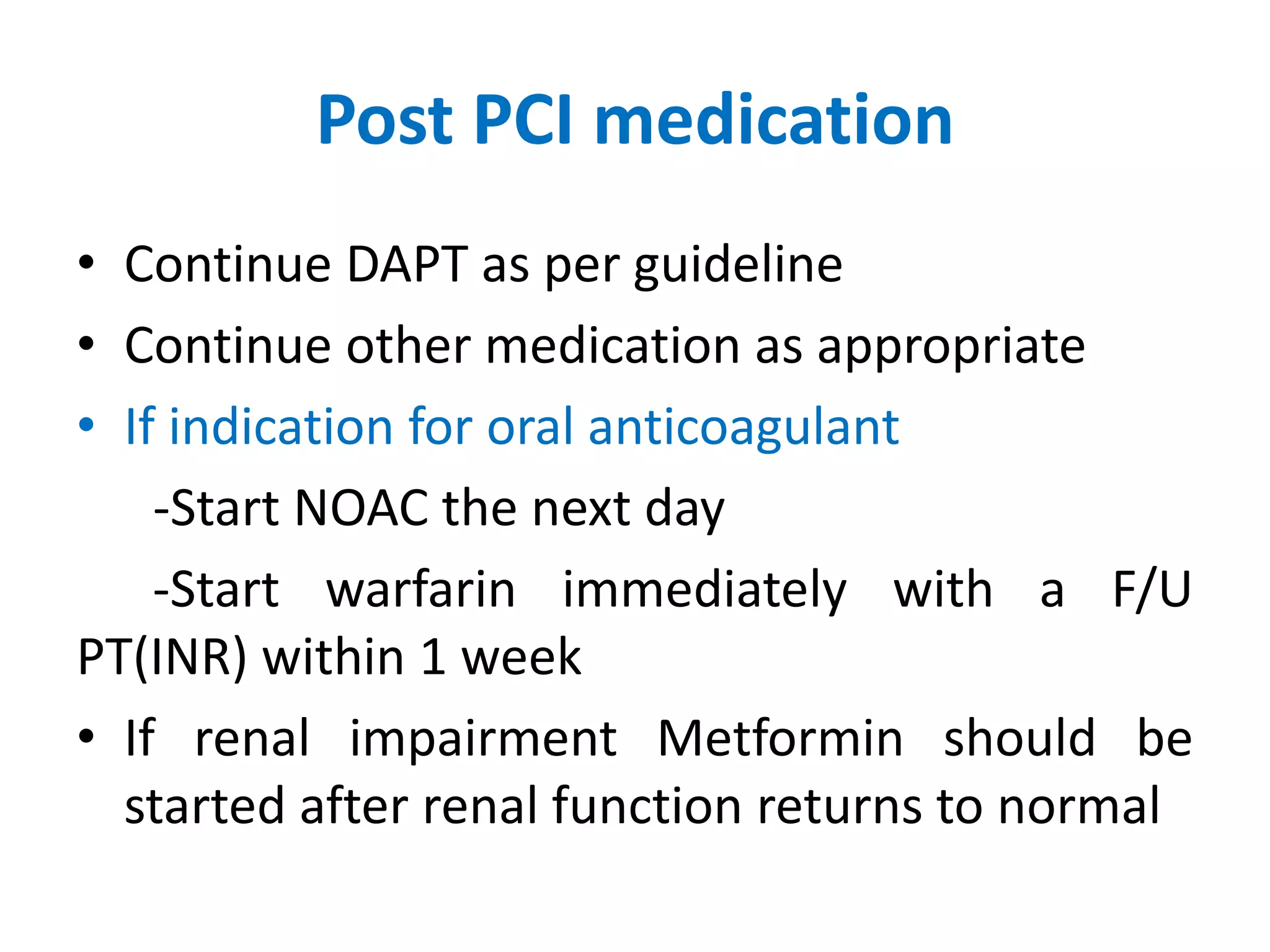 cardiac care after angiogram | PPTX