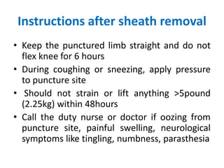 cardiac care after angiogram | PPTX