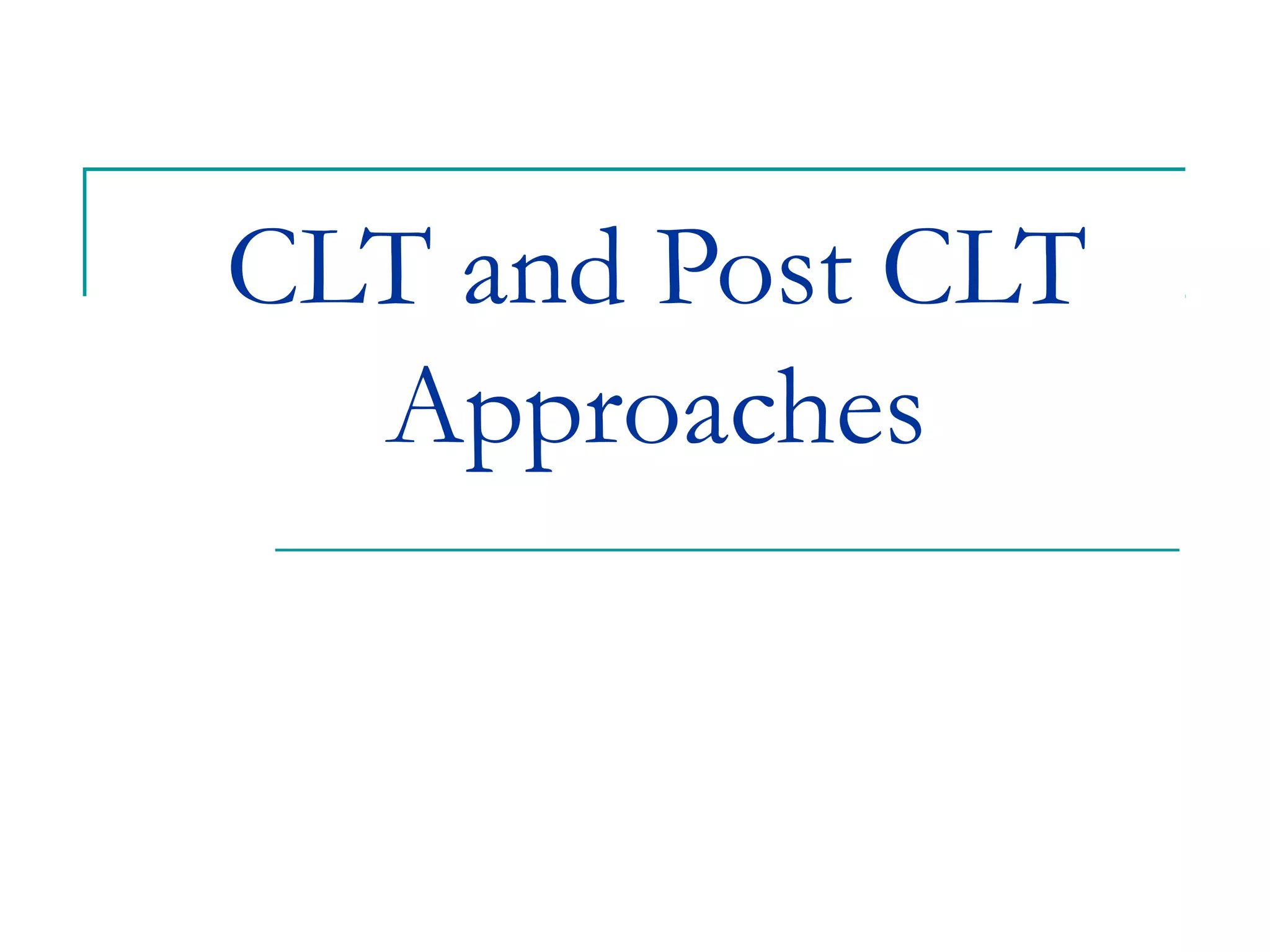 Post clt methods | PPT