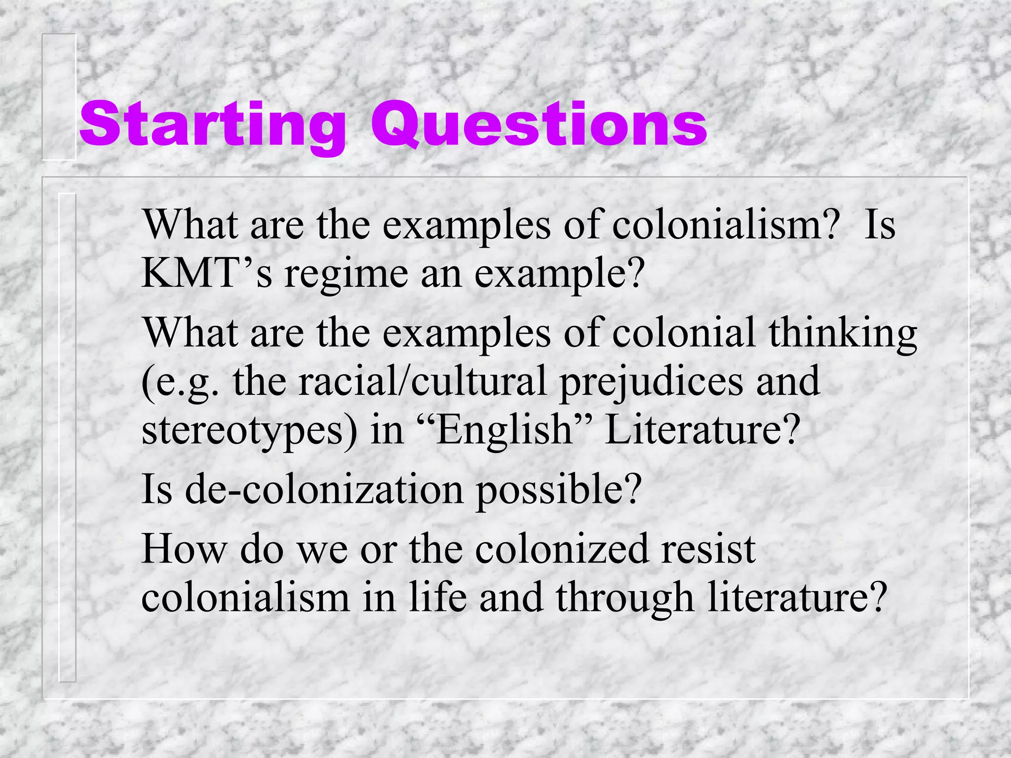 Post colonial 1 | PPT