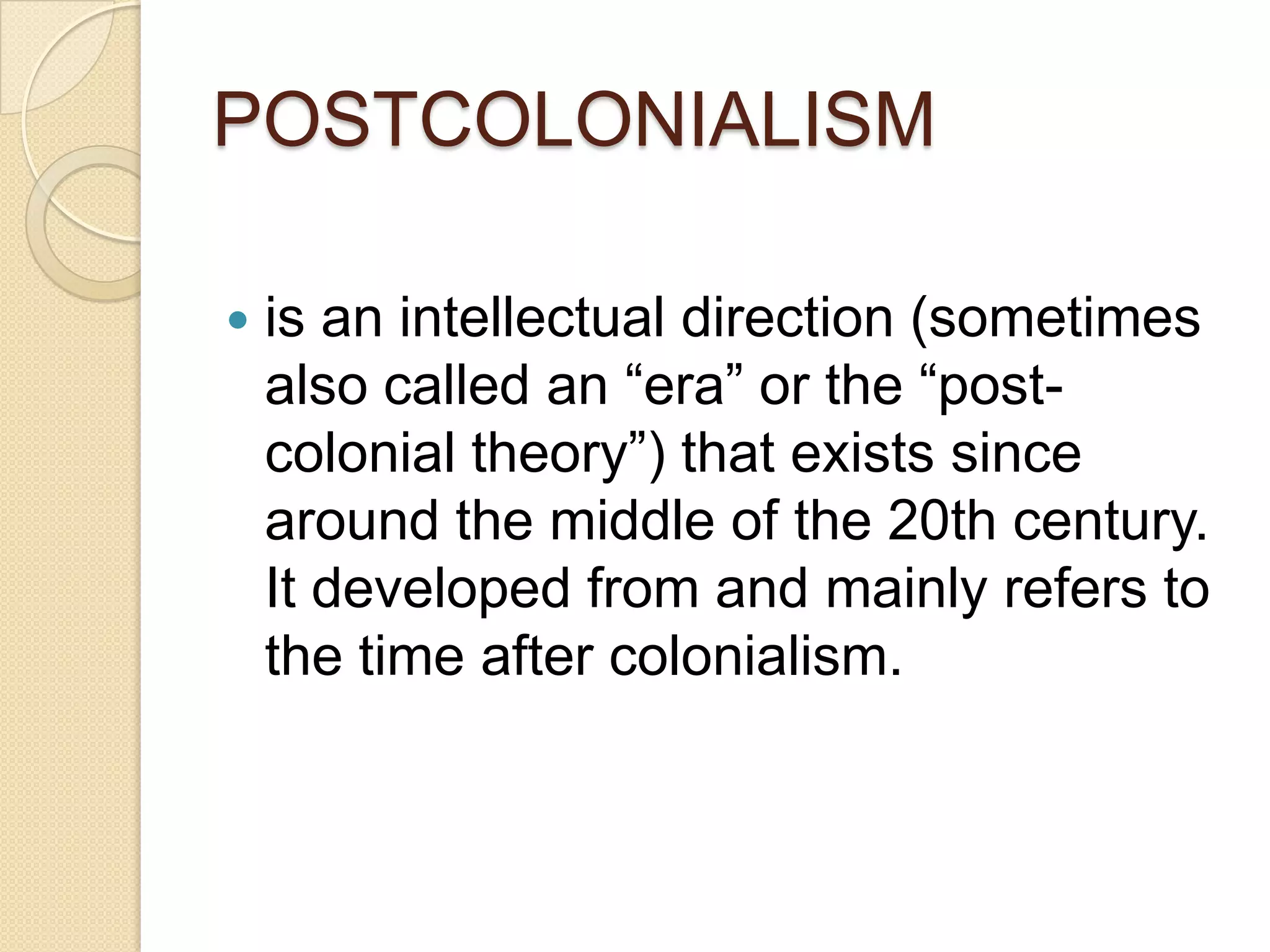 Postcolonialism | PPTX