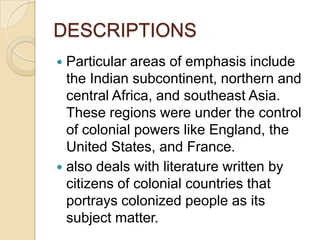 Postcolonialism | PPTX