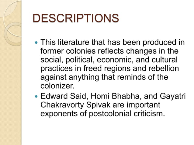 Postcolonialism | PPTX
