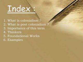 Post colonialism | PPTX