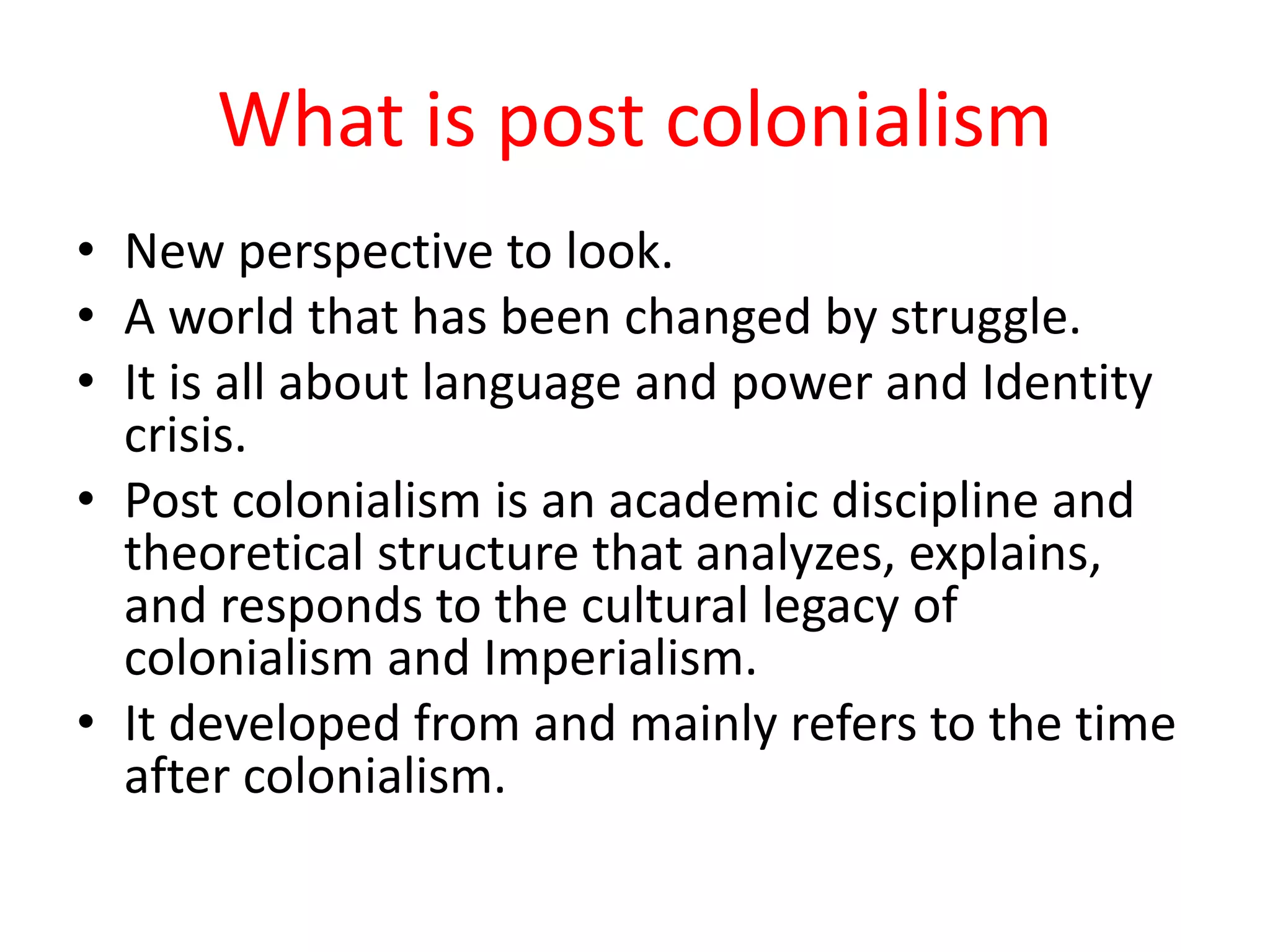 Postcolonialism | PPTX