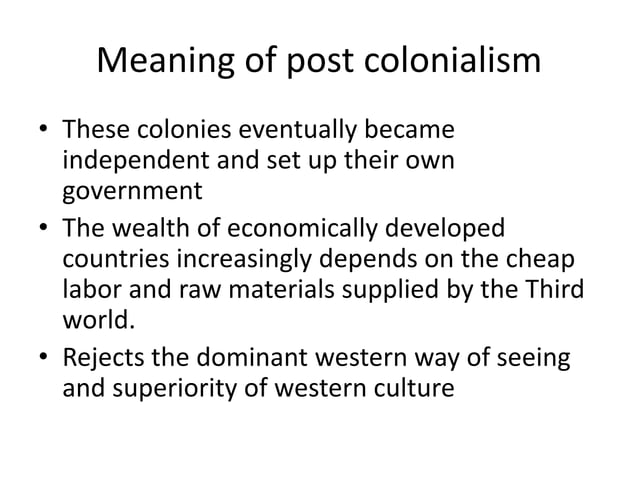 Postcolonialism | PPTX