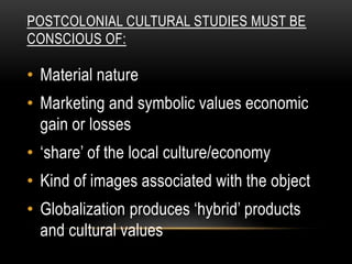 Postcolonialism and cultural studies | PPTX