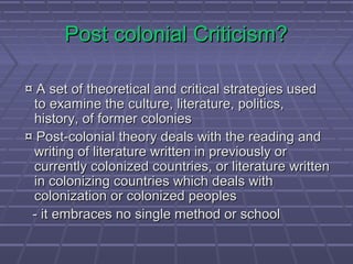 Postcolonialism by Jerry Slater for A2 Comms and Culture | PPT | Education