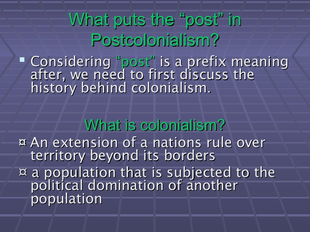 Postcolonialism by Jerry Slater for A2 Comms and Culture