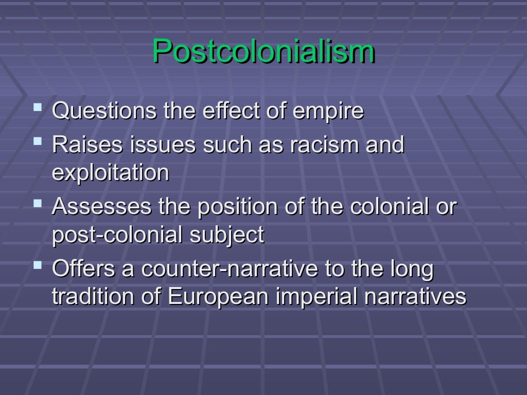Postcolonialism by Jerry Slater for A2 Comms and Culture