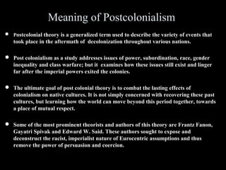 Postcolonialism in black skin white mask | PPT