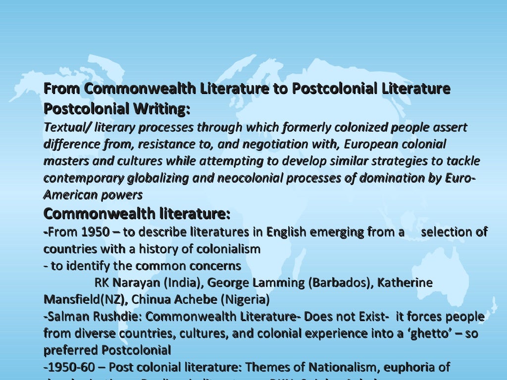 Postcolonialism Introduction - Background