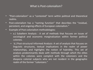 Postcolonialismpresentation.1 | PPT