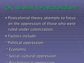Postcolonialism Theory | PPT