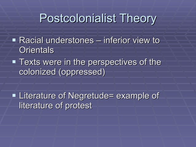 Postcolonialism Theory | PPT