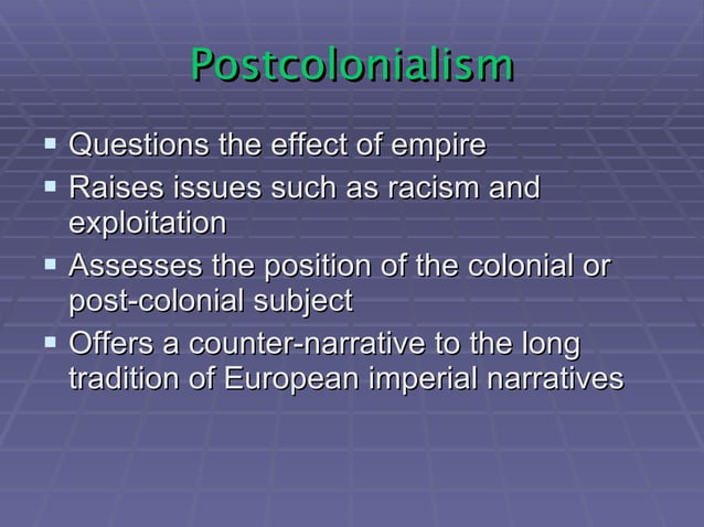 Postcolonialism Theory | PPT