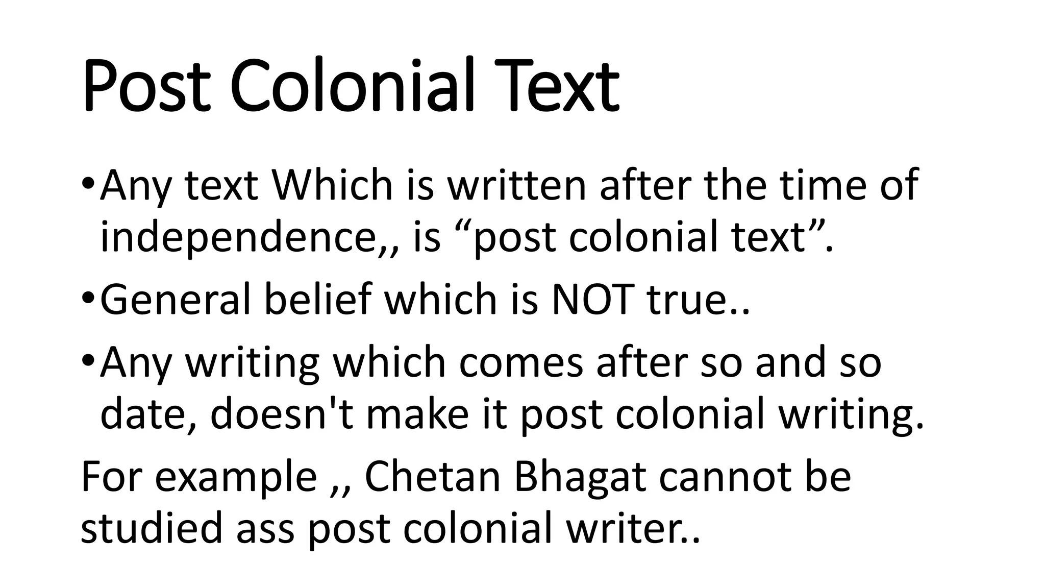 Post colonial literature | PPTX
