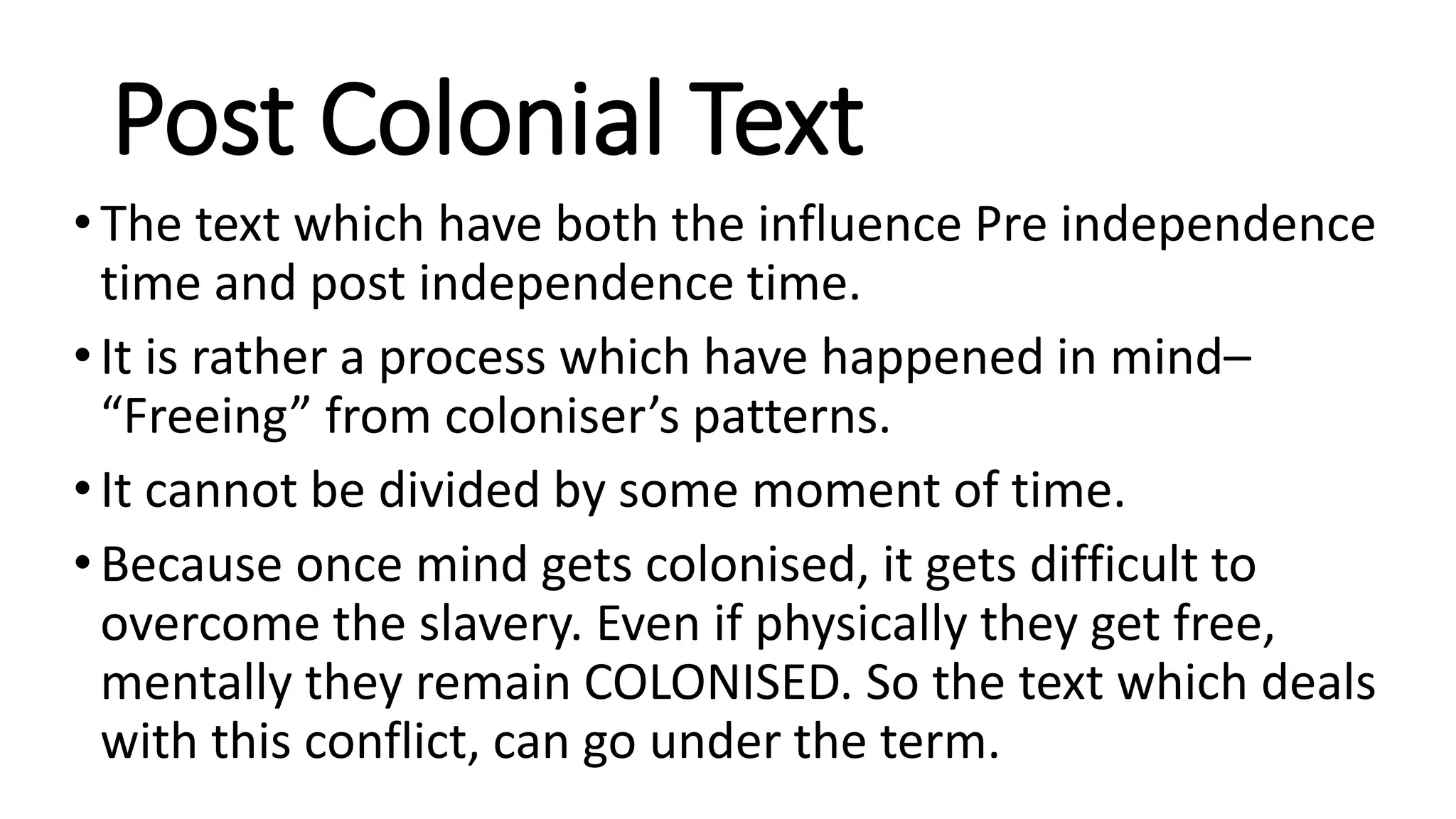 Post colonial literature | PPTX