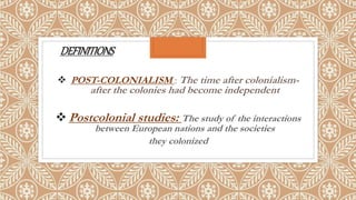 paper no: 8 cultural studies,: Post colonial studies | PPTX