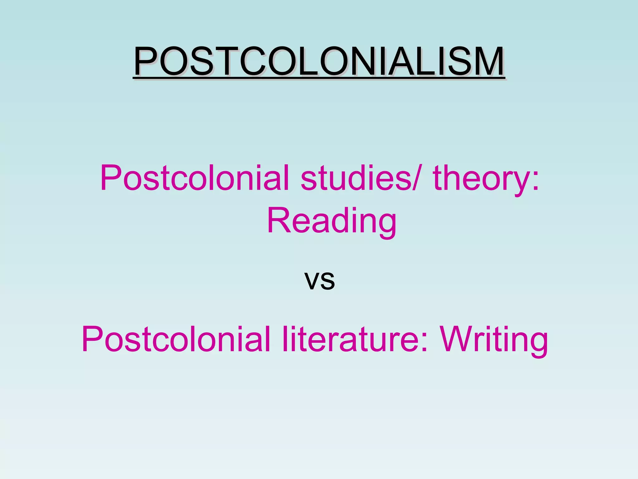 Postcolonialstudiesfeminismpoststructuralism 110810103255-phpapp02 | PPT
