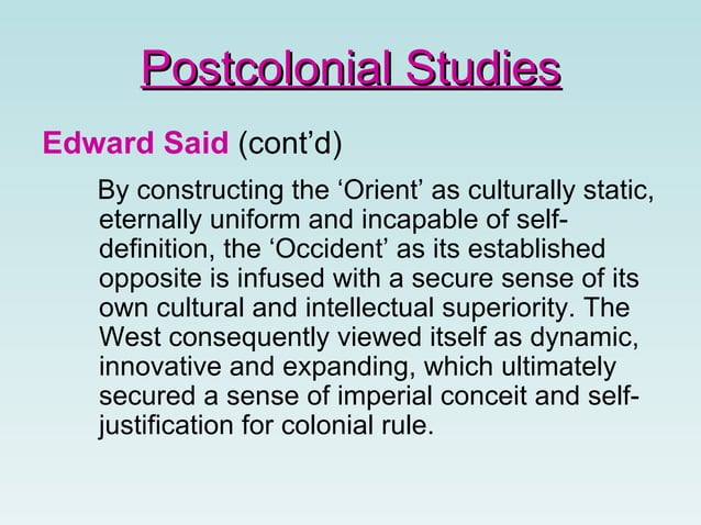 Postcolonial studies/ lit. , feminism, poststructuralism | PPT