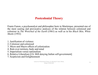 Postcolonial Theory by Manohar P Joshi, WCAS, Solapur.pdf