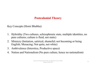 Postcolonial Theory by Manohar P Joshi, WCAS, Solapur.pdf