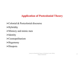 Postcolonial Theory by Manohar P Joshi, WCAS, Solapur.pdf
