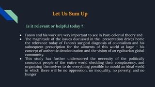 Postcolonial Theory & Frantz Fanon | PPTX