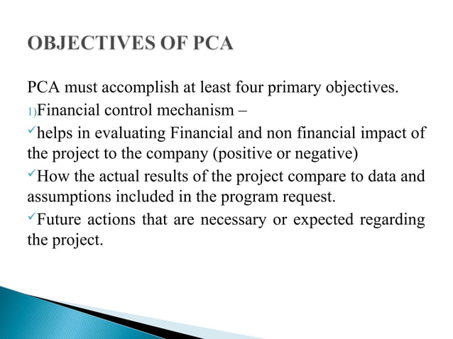 Post completion audit (pca) | PPT | Stocks and Bonds | Personal Investing