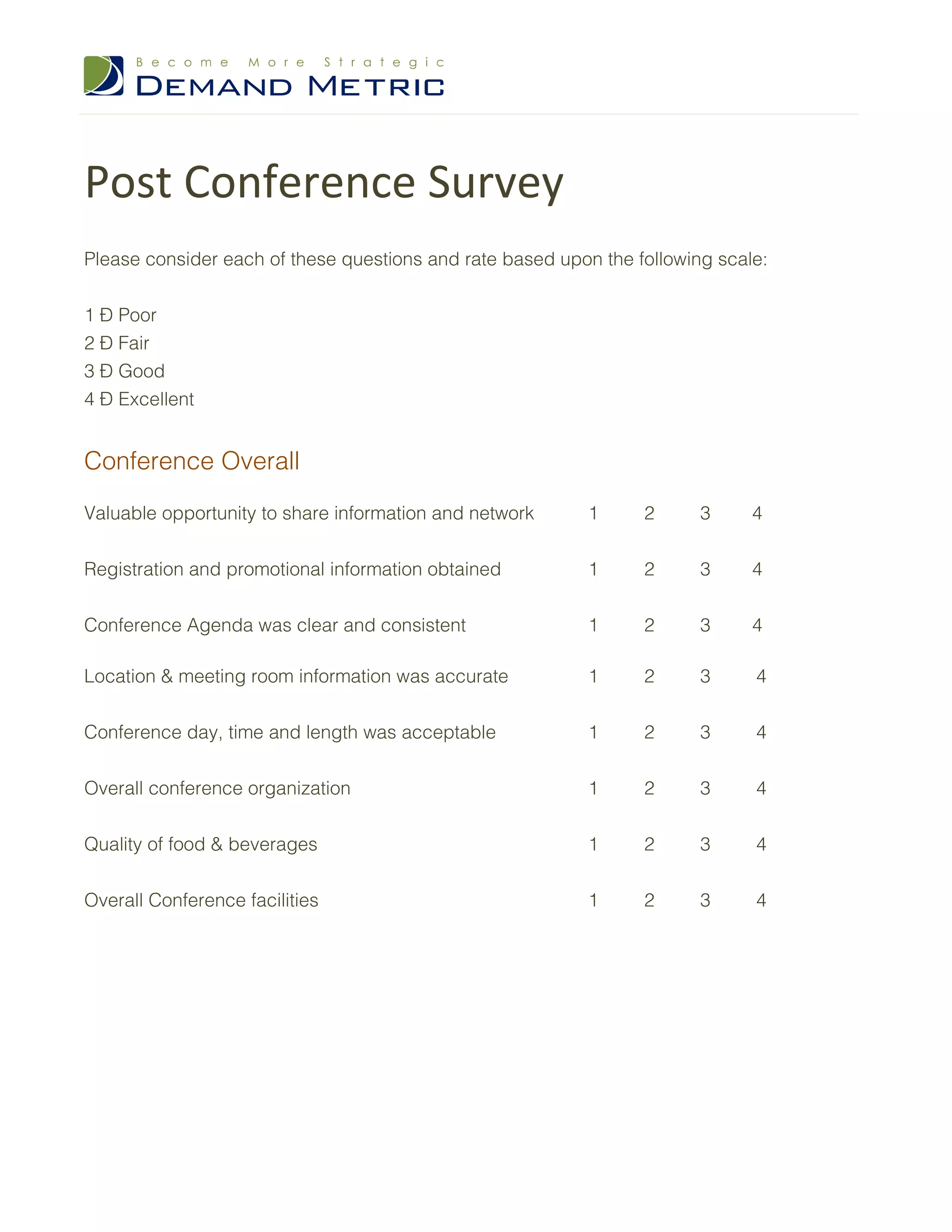 Post Conference Survey | DOC