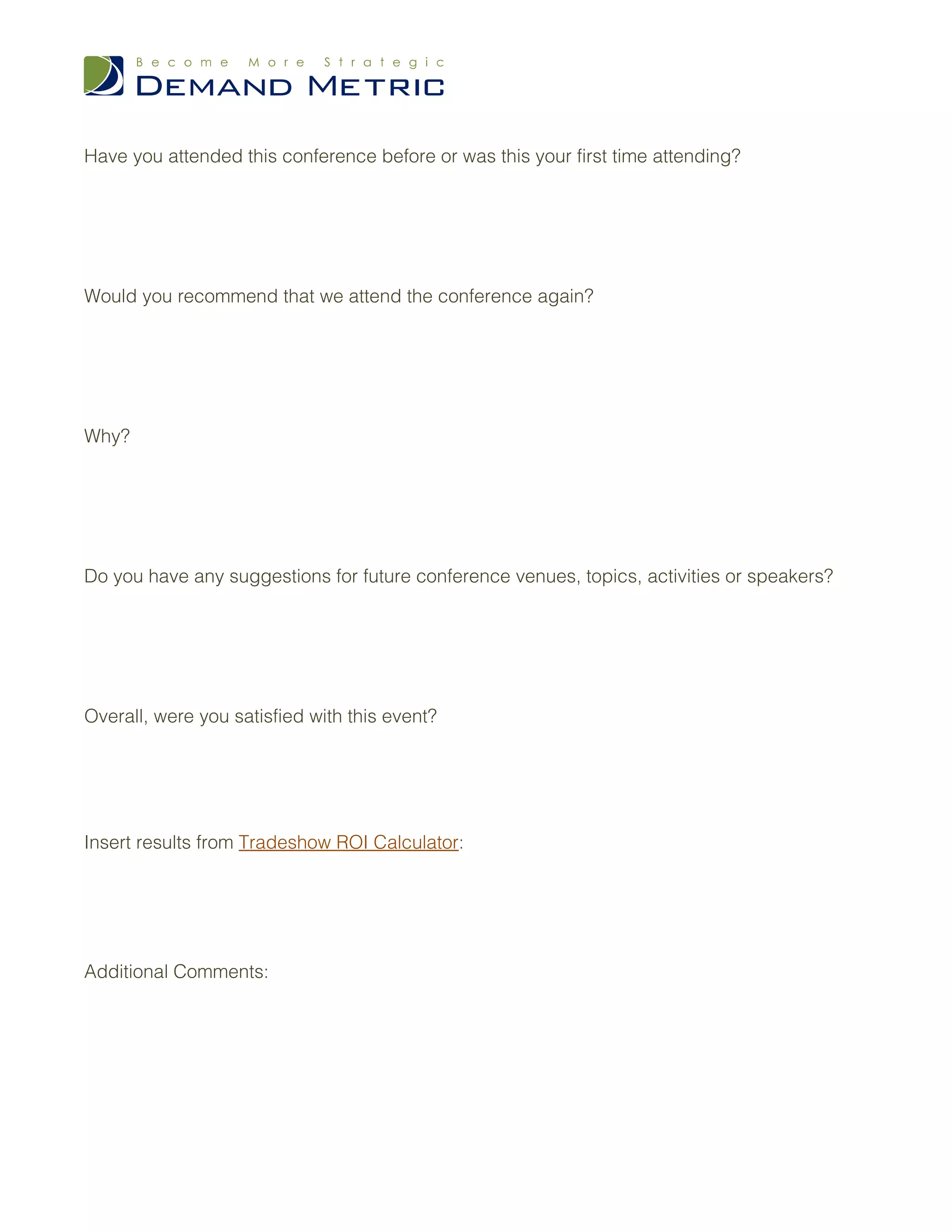 Post Conference Survey | DOC