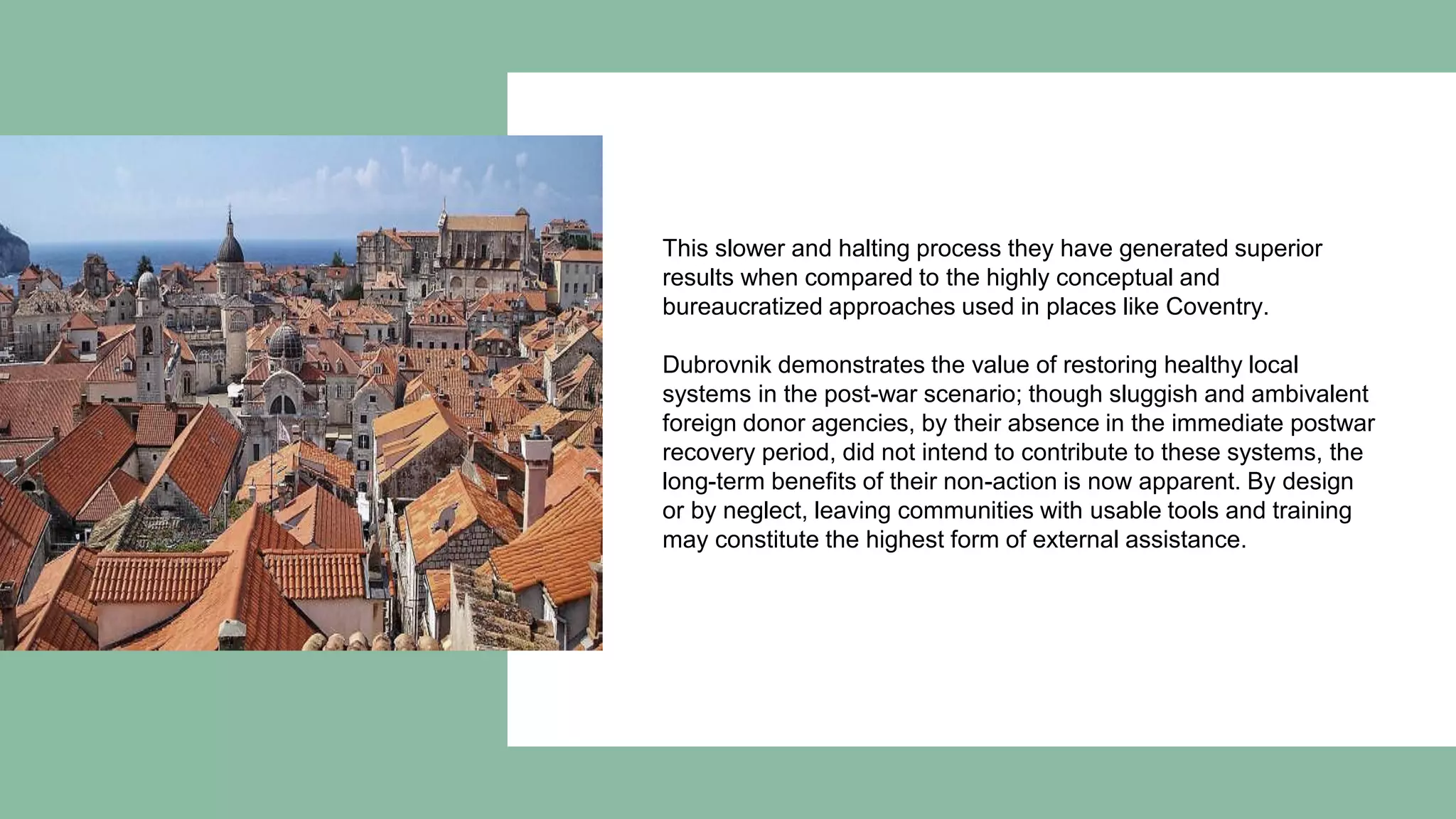Post-war Reconstruction: Concerns, Models and Approaches | PDF