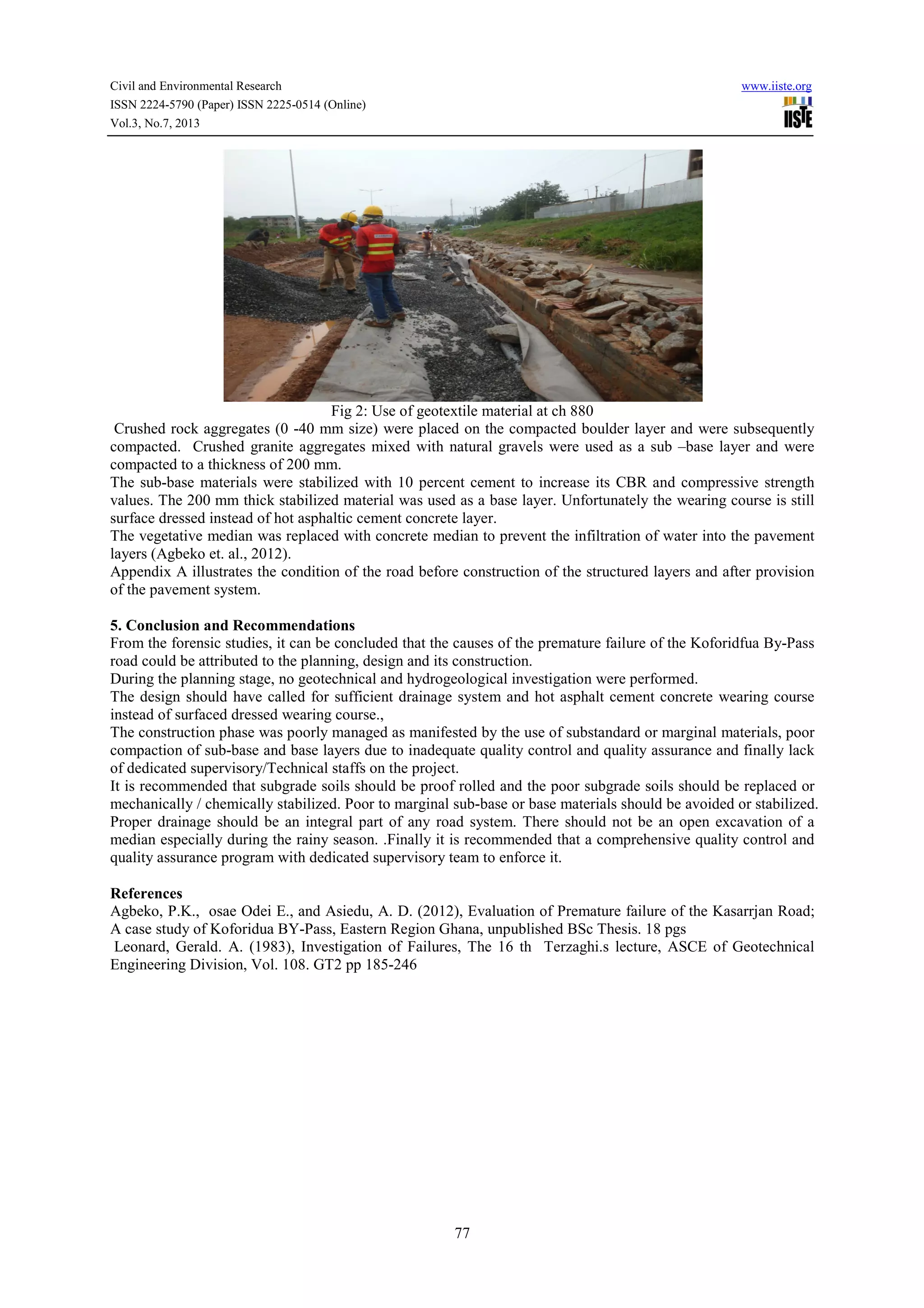 Post construction failure analysis of road pavements in ghana. | PDF