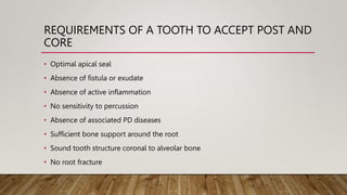 POST&CORE.ppt | Dental Health | Diseases and Conditions