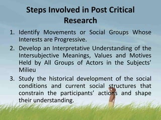Postcritical research | PPTX