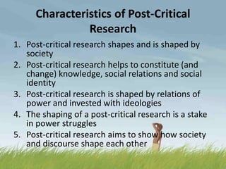 Postcritical research | PPTX
