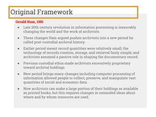 Post-Custodial Methods in Archival Practice | PDF