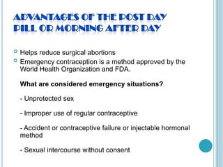 Post day pill (morning after pill) | PPTX