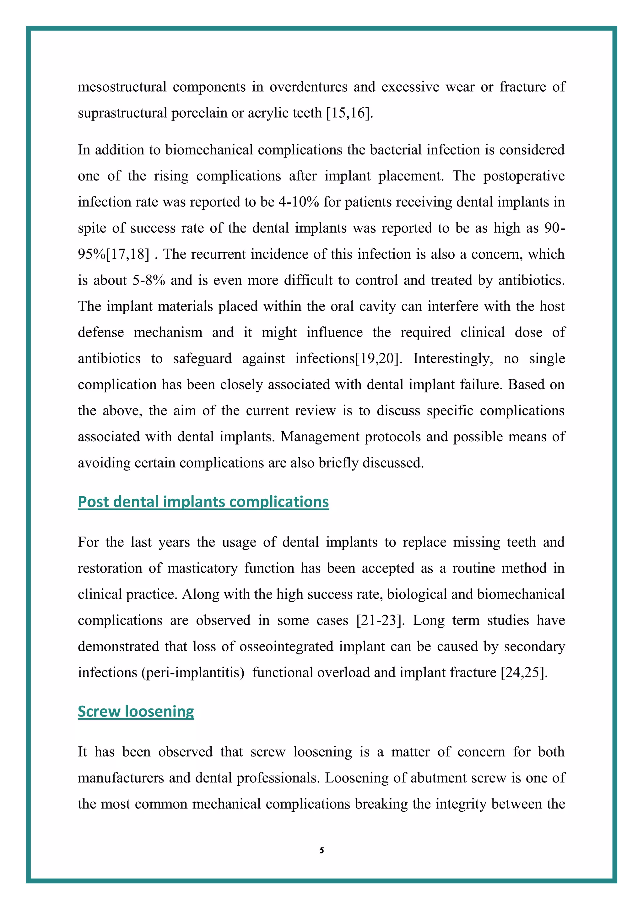 Post dental implant complication | PDF
